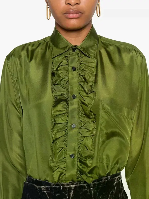 Plan C Ruffle-detailed Shirt