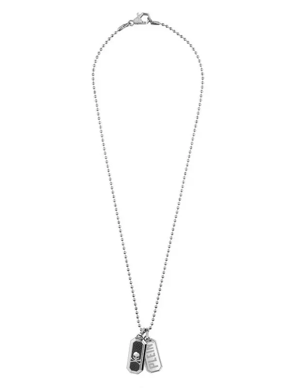 Philipp Plein Double Tag Necklace - Silver