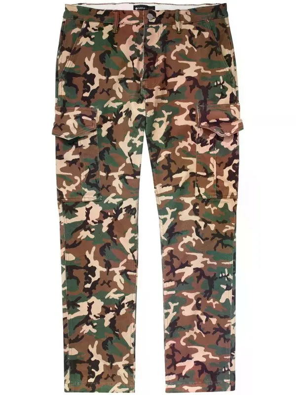 PURPLE BRAND Camouflage Cargo Trousers - Brown