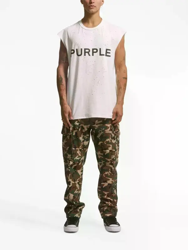 PURPLE BRAND Camouflage Cargo Trousers