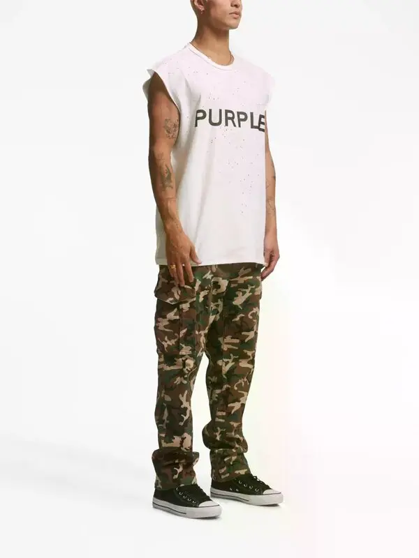 PURPLE BRAND Camouflage Cargo Trousers