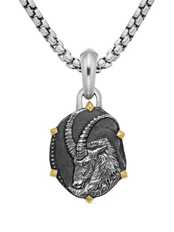 David Yurman 18kt Yellow Gold And Sterling Capricorn Amulet - Silver
