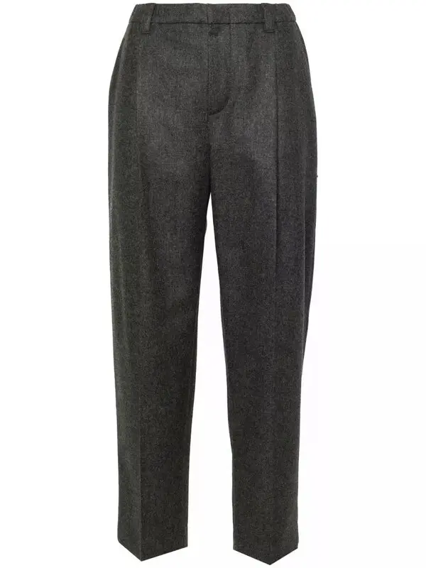 Brunello Cucinelli Mélange-effect Cropped Trousers
