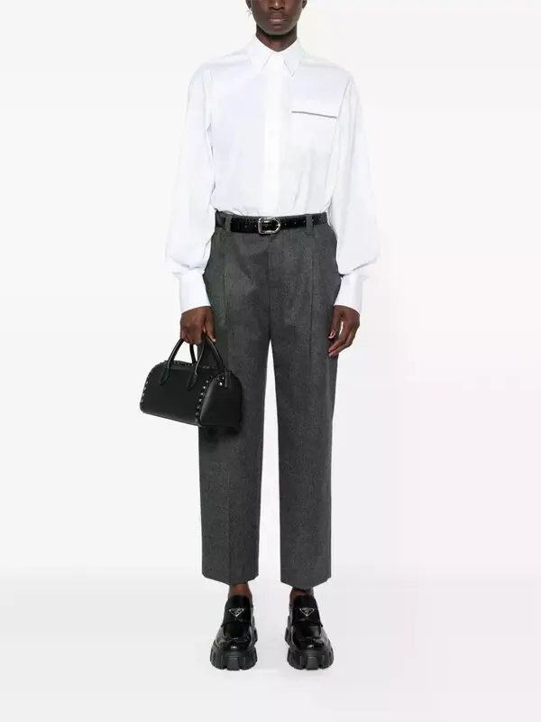 Brunello Cucinelli Mélange-effect Cropped Trousers
