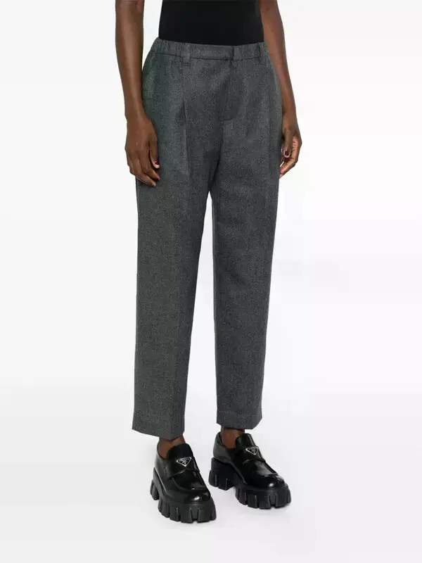Brunello Cucinelli Mélange-effect Cropped Trousers