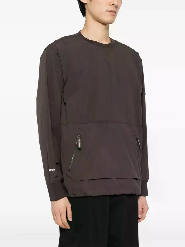 SPOONYARD Crew-neck Sweatshirt With Logo Patch - Brown