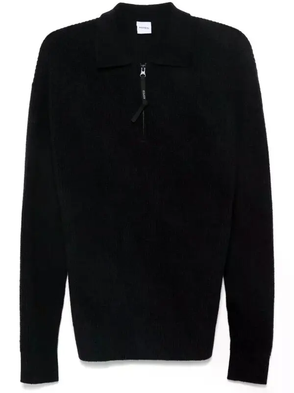 Aspesi Wool Fisherman's Knit Polo Shirt