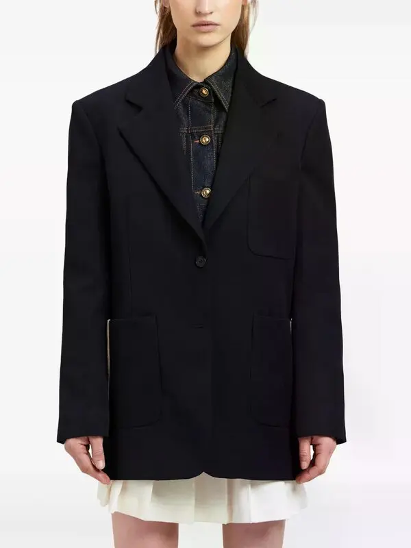 Palm Angels Tape-detail Virgin Wool-blend Blazer