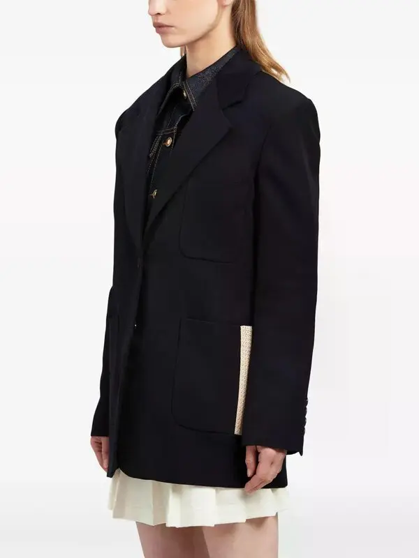 Palm Angels Tape-detail Virgin Wool-blend Blazer