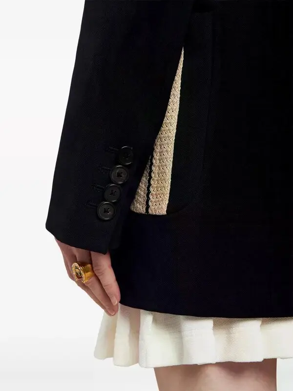 Palm Angels Tape-detail Virgin Wool-blend Blazer