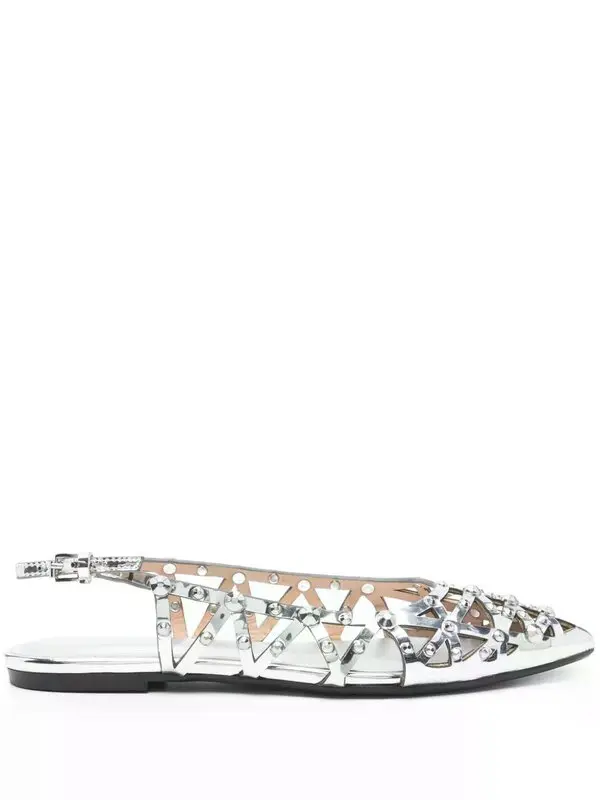 Ash Mirror Ballet Flats - Silver