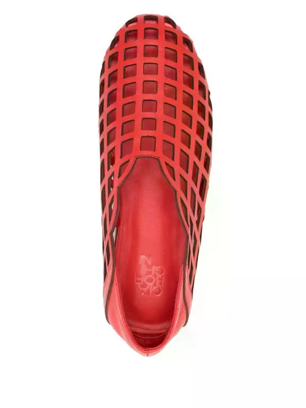 GIABORGHINI Leather Ballet Flats - Red