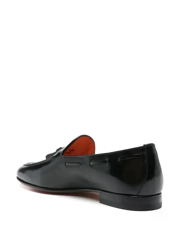 Santoni Leather Loafers - Black