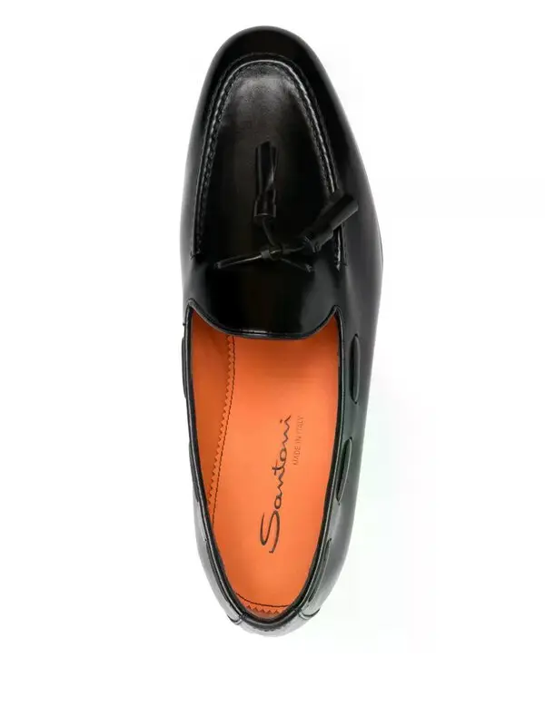 Santoni Leather Loafers - Black