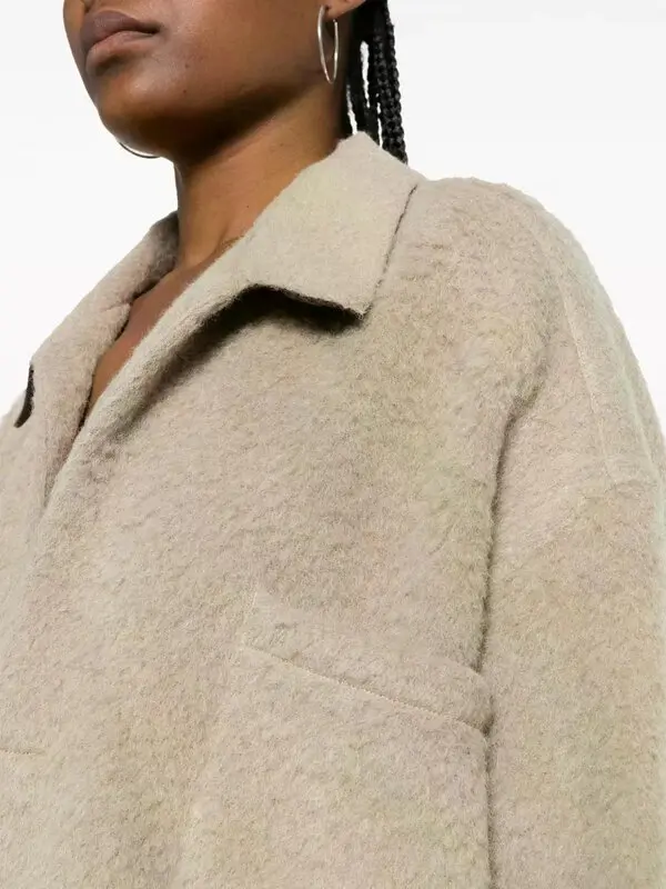 TANAKA V-neck Belted Fleece Cardigan-coat