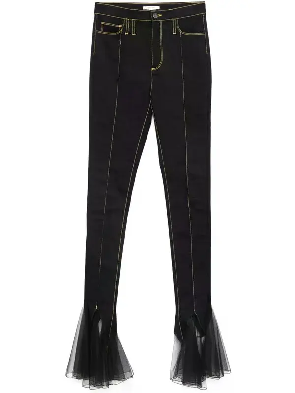 NENSI DOJAKA Ruffled Hem Skinny Jeans