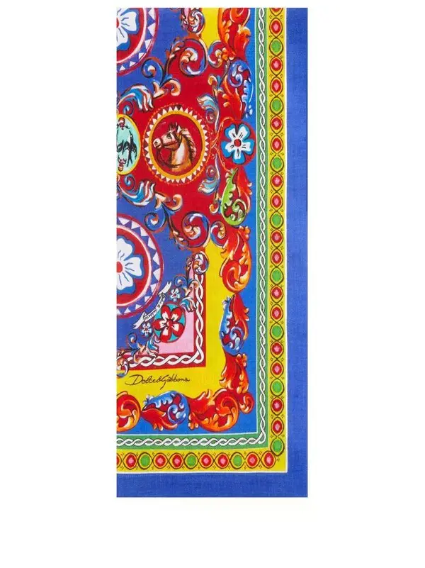 Dolce & Gabbana Set Of Two Linen Napkins - Blue