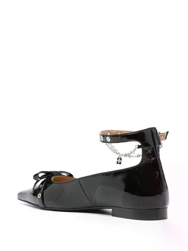GANNI Bow-detail Ballet Flats