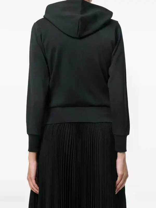 Play Comme Des Garcon Heart-patch Drawstring Hoodie - Black