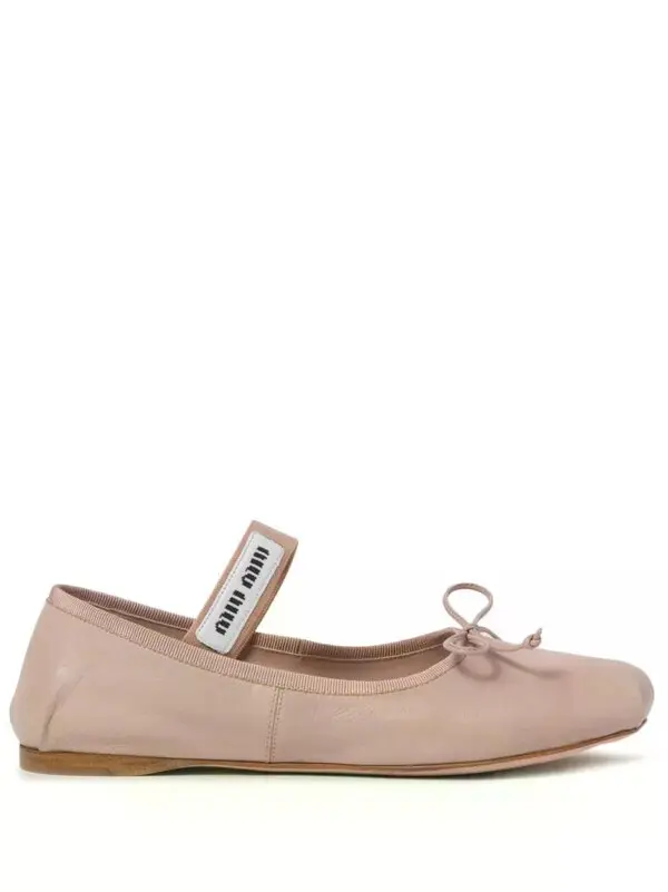 Miu Miu Leather Ballerina Shoes - Pink