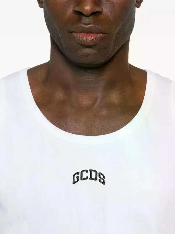 Gcds Logo-embroidered Tank Top - White