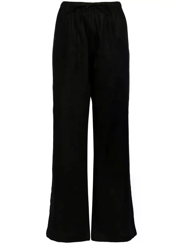 REFORMATION Olina Linen Trousers - Black