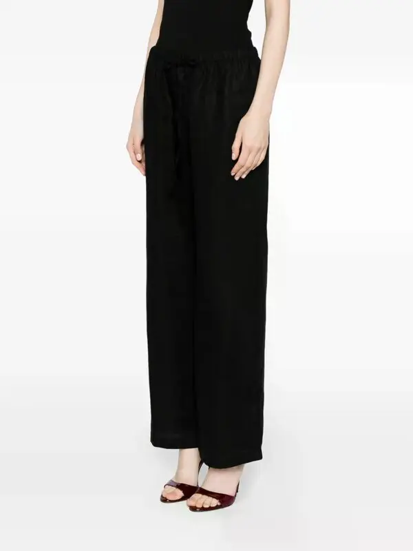 REFORMATION Olina Linen Trousers - Black