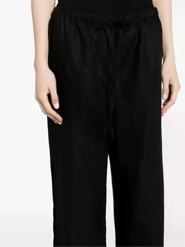 REFORMATION Olina Linen Trousers - Black