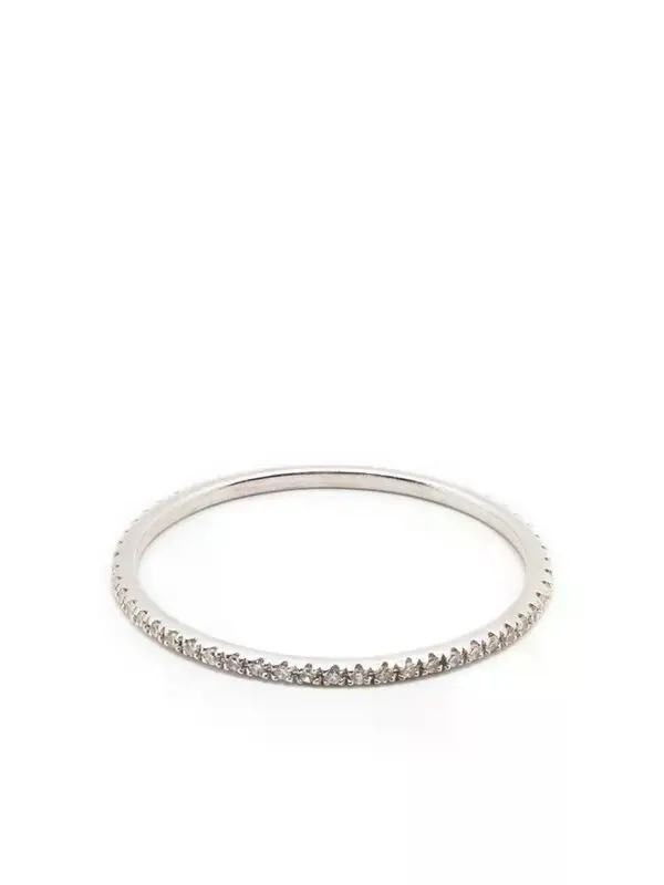 Ef Collection 14kt White Gold Diamond Eternity Stack Ring - Silver