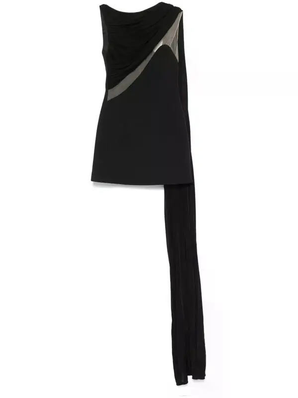 David Koma Tulle-insert Draped Mini Dress