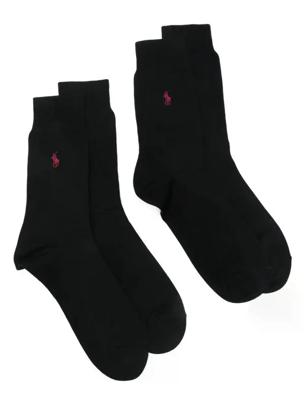 Polo Ralph Lauren Polo Pony-motif Socks Pack Of Two - Black