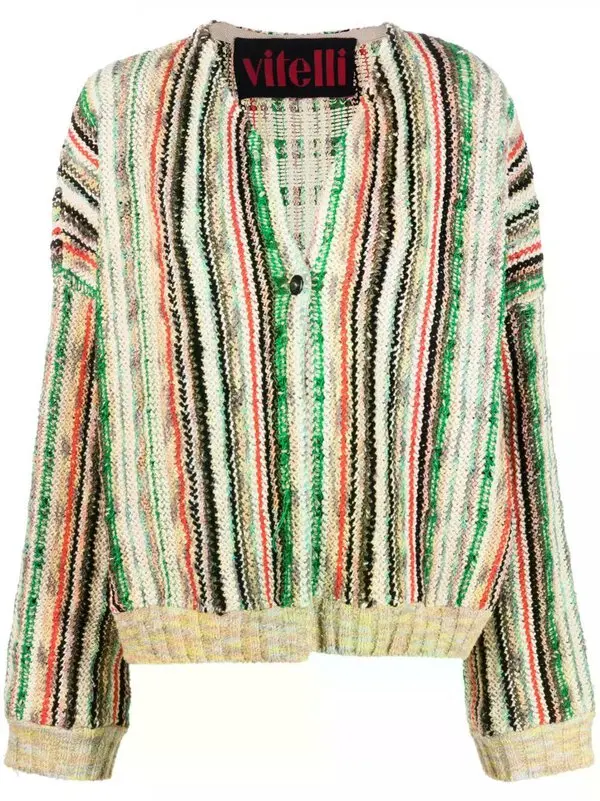 VITELLI Striped Knit Cardigan