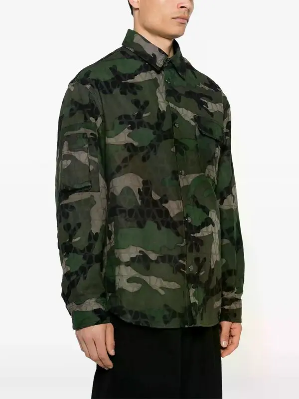 Valentino Garavani Camouflage-pattern Canvas Jacket