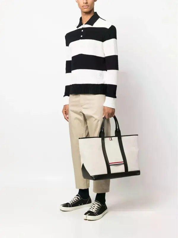 Thom Browne Rwb Stripe Tote Bag