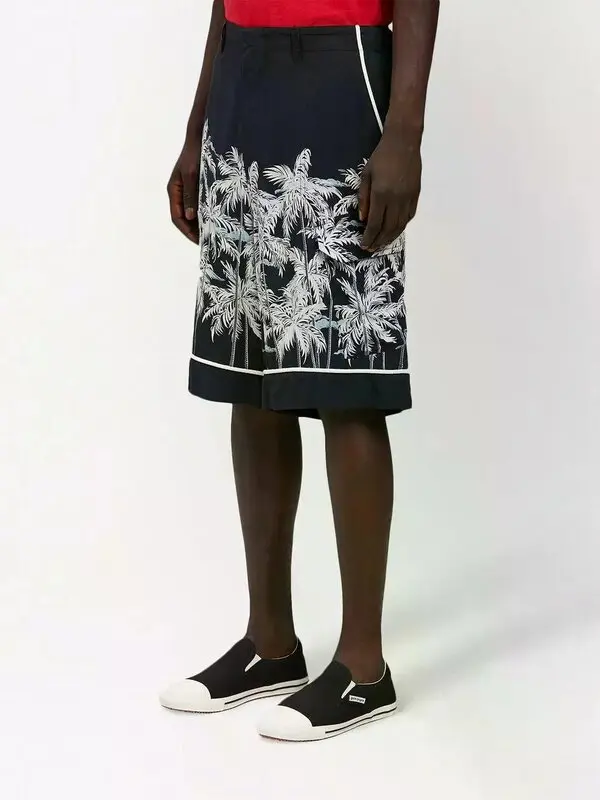 Palm Angels Palm-print Bermuda Shorts - Black