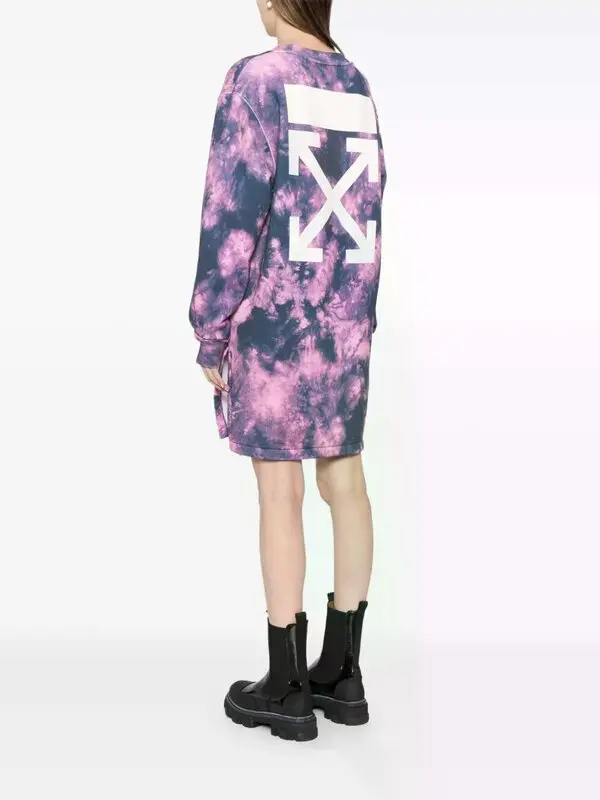Off-White Arrows Tie-dye Sweatshirt Dress