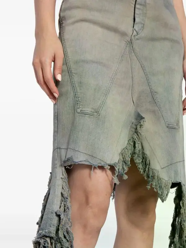 Rick Owens Distressed Denim Skirt