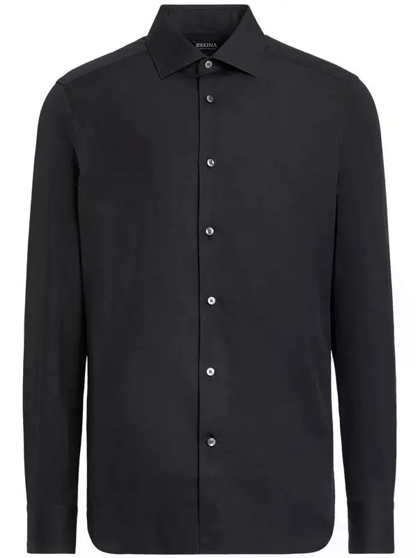 Zegna Trofeo Cotton Shirt - Black