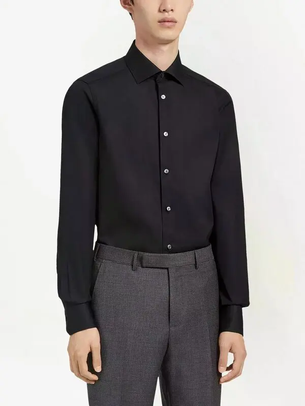 Zegna Trofeo Cotton Shirt - Black