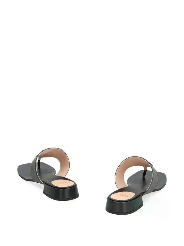 Valentino Garavani Vlogo Leather Slides - Black