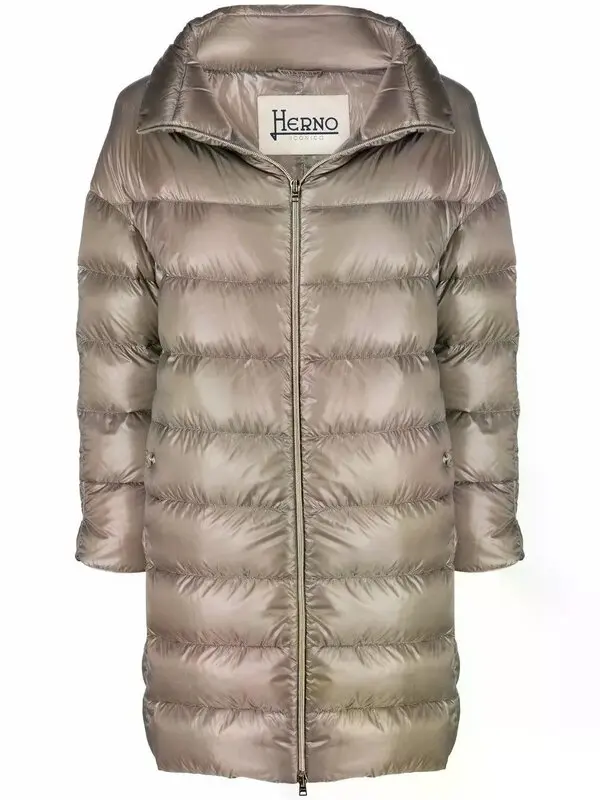 Herno Down-feather Mid-length Coat - Neutrals