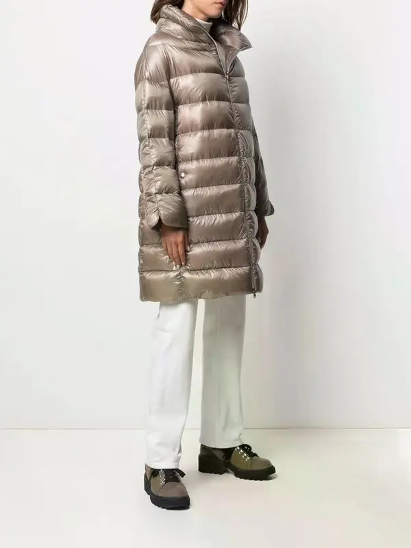 Herno Down-feather Mid-length Coat - Neutrals