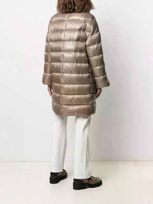Herno Down-feather Mid-length Coat - Neutrals
