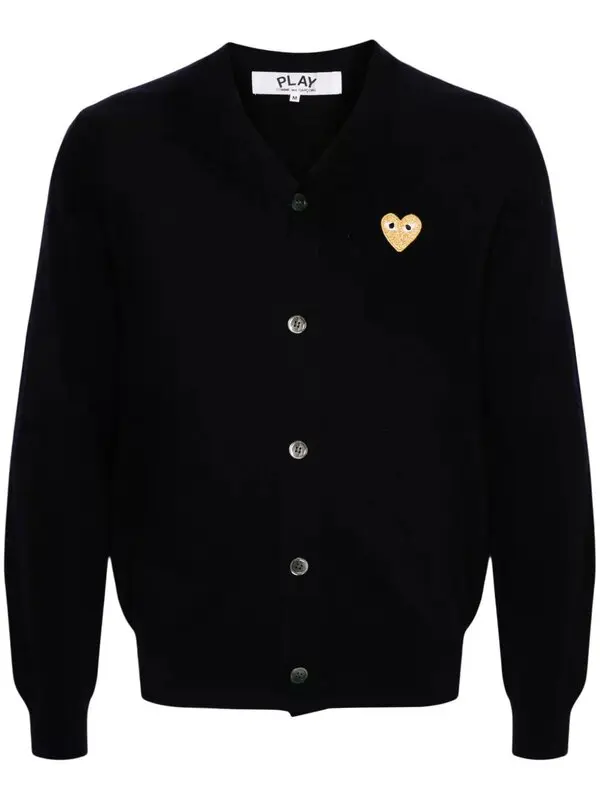 Play Comme Des Garcon V-neck Wool Cardigan