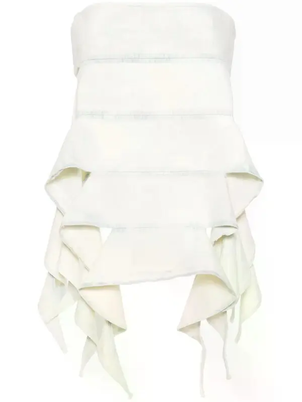 Y/project Bandeau-style Denim Top - Neutrals