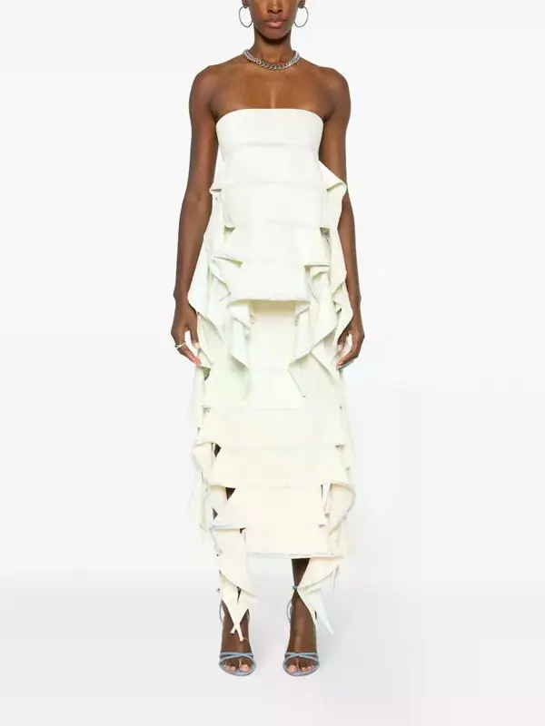 Y/project Bandeau-style Denim Top - Neutrals