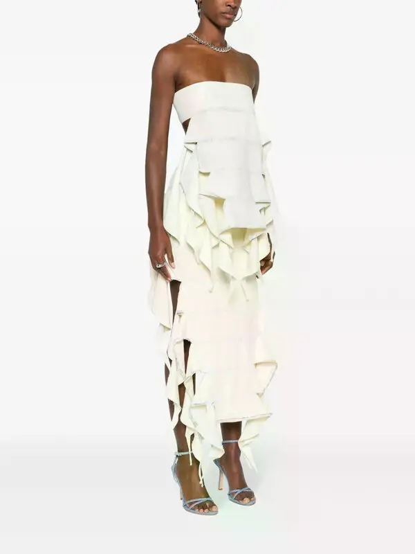 Y/project Bandeau-style Denim Top - Neutrals