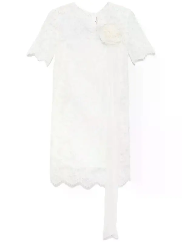 Ermanno Scervino Floral-lace Mini Dress - White