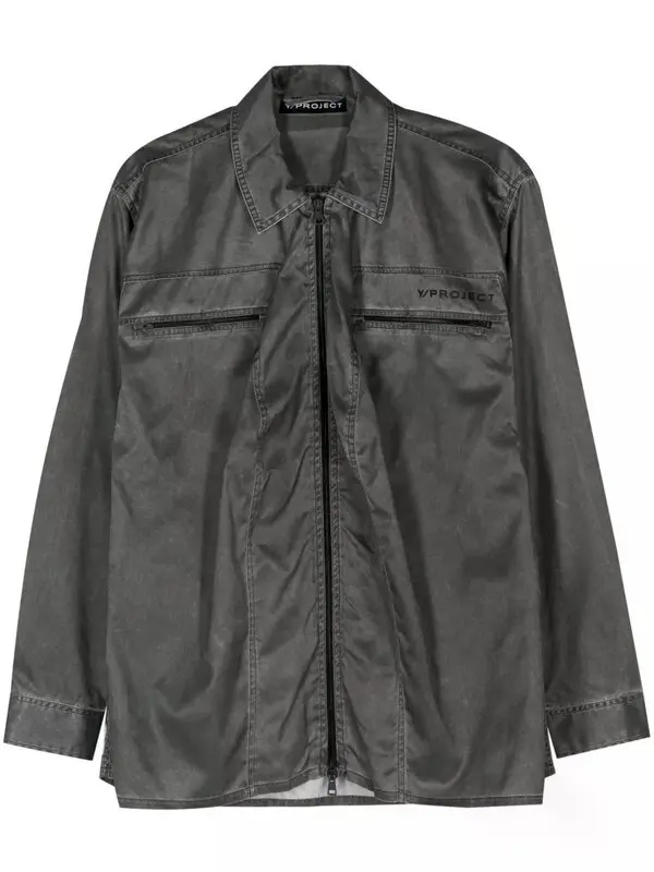 Y/project Logo-print Zip-up Overshirt