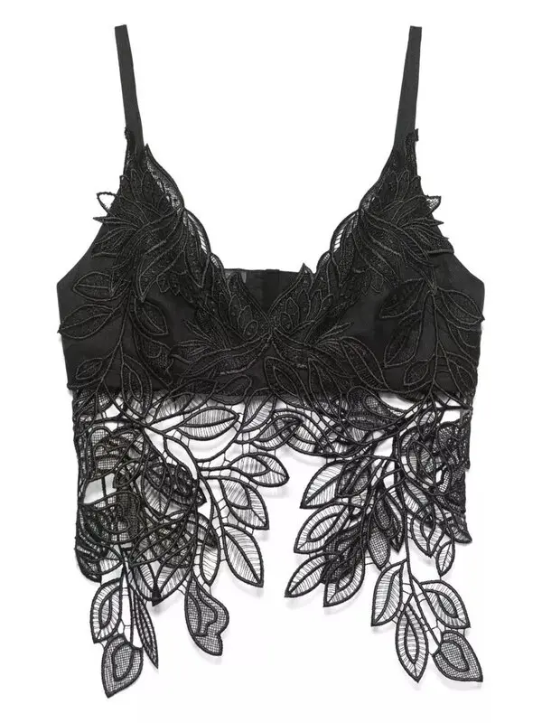 Alberta Ferretti Guipure-lace Top - Black